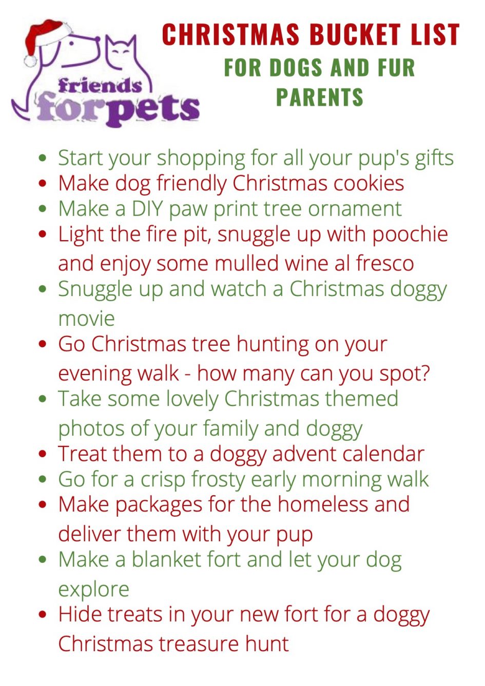 Christmas Bucket List! – Dog Walking blog by Friends for Pets
